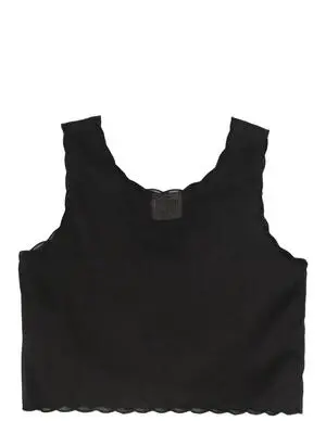 FORTE_FORTE Scallop Trim Tank Top - Black