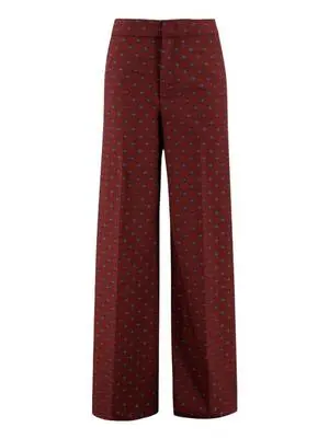 Etro Jacquard-pattern Wide-leg Tailored Trousers - Brown