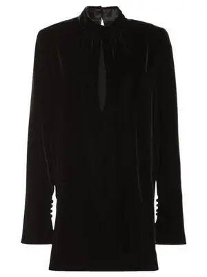 SAINT LAURENT Saint Laurent Cut-Out Detailed Long-Sleeved Dress