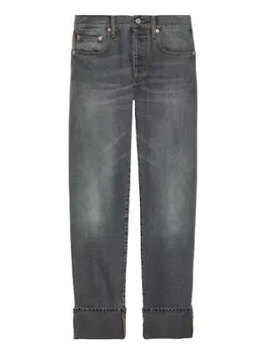 GUCCI Gucci Retro Square G Washed Denim Pants