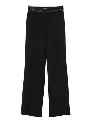 MSGM Logo Belt Palazzo Trousers - Black