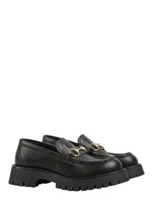 Gucci Lug Sole Horsebit Loafers - Black