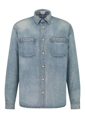 Dior Collared Long-sleeve Denim Shirt - Blue