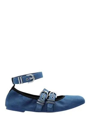 STUART WEITZMAN Logo Flat Shoes With Adjustable Clasp - Blue
