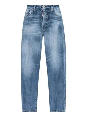 Dsquared2 Logo Tag Cropped Jeans - Blue