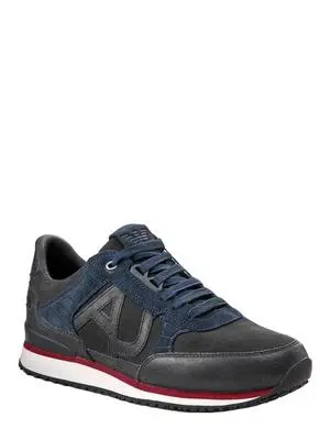 Emporio Armani Casual Sneakers With Logo Detail - Black