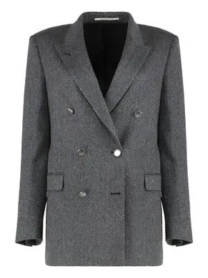 Tagliatore Jasmine Houndstooth Blazer - Grey