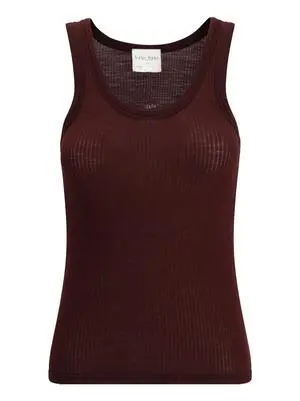 FORTE_FORTE Sleeveless Ribbed Tank - Brown