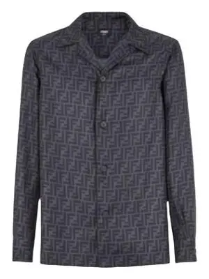 Fendi Monogram Printed Long Sleeved Shirt - Gray