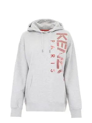 Kenzo Printed Logo Hooded Sweater - White