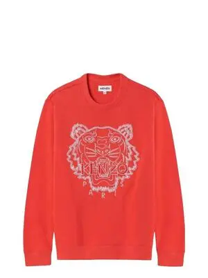Kenzo Embroidered Tiger Crewneck Sweatshirt - Red