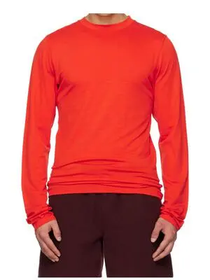 RIER Crew Neck Knitted Wool T-shirt - Orange