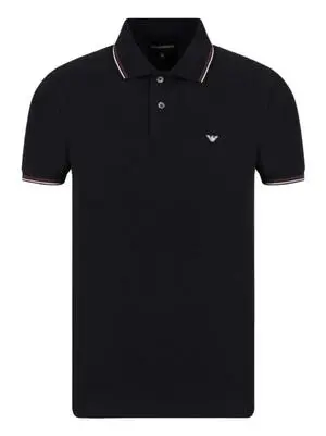 Emporio Armani Pull-down Short-sleeved Polo Shirt - Black