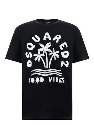 Dsquared2 Logo Printed Crewneck T-shirt - Black