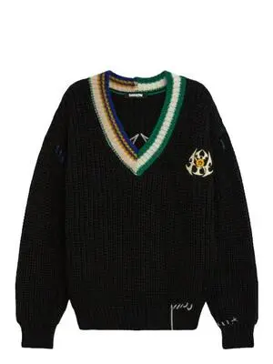 BARROW Graphic Knit Jumper With Embroidered Accents - Black