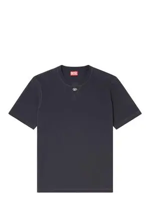 DIESEL® Logo Plaque Crewneck T-shirt - Dark Gray