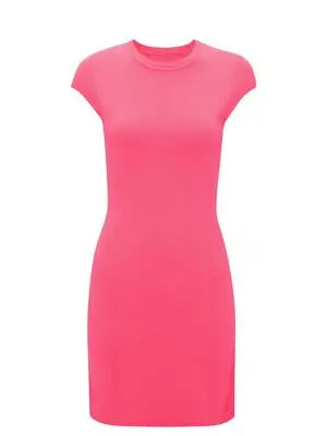 Victoria Beckham Cap Sleeved Knitted Mini Dress - Pink