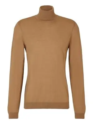 Hugo Boss Slim-fit Roll-neck Jumper - Brown