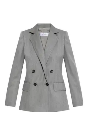 Max Mara Max Mara Double-Breasted Blazer With Notched Lapel Gray