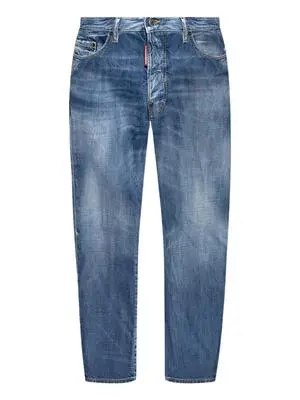 Dsquared2 Mid-rise Logo Detailed Jeans - Blue