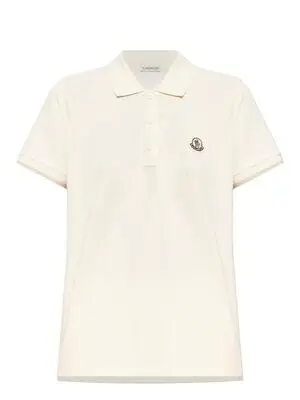 Moncler Logo Patch Short-sleeved Polo Shirt - White