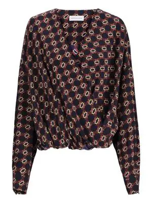 Dries Van Noten V-neck Blouse With Elastic Hem - Black