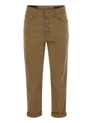 DONDUP Dondup Koons Loose Fit Jeans With Jewelled Buttons Brown