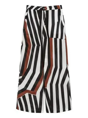 Max Mara Tropea Printed Palazzo Trousers - Cocoa
