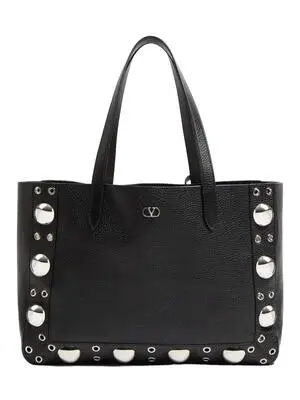 Valentino Garavani Logo Plaque Shoulder Bag - Black