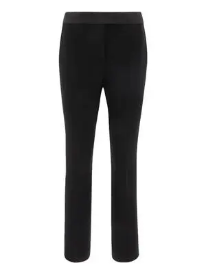 Max Mara Satin-trim Slim-cut Trousers - Black