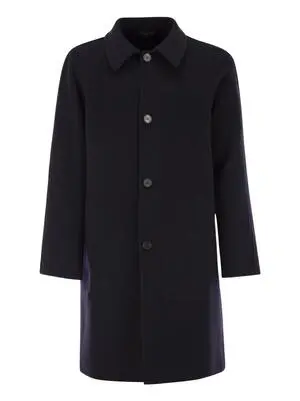 PALTO' Maurilio Raglan Wool Coat - Navy Blue