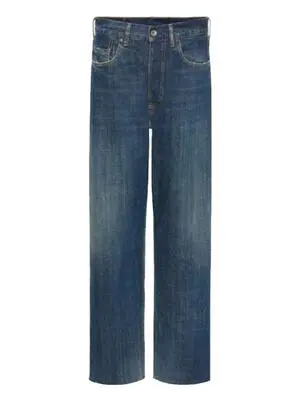 MAISON MARGIELA Straight-leg Denim Jeans With Raw Edge Hem - Blue