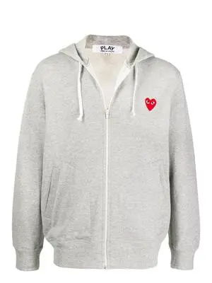 Play Comme Des Garcon Zip Up Hoodie - White