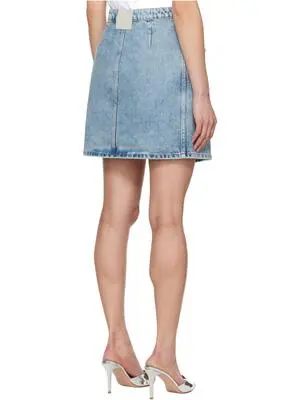 LANVIN Belt Loop Denim Skirt - Blue