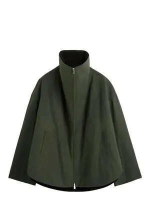 TOTEME Totême Long-Sleeve Zip-Up Jacket With Corduroy Collar Forest