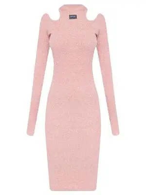 Versace Cut-out Long-sleeved Dress - Pink
