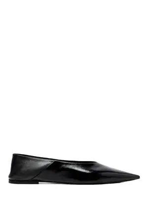 Saint Laurent Pointed-toe Leather Mules - Black