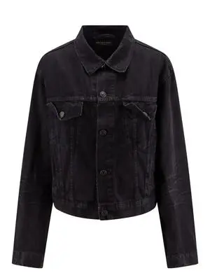 BALENCIAGA Balenciaga Collared Button-Up Denim Jacket