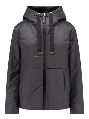 Max Mara Zip-up Reversible Hooded Jacket - Black