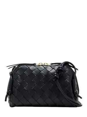 Bottega Veneta Concert Zipped Crossbody Bag - Black