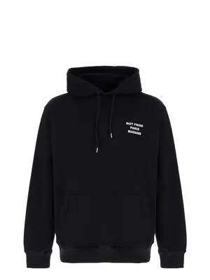 Drole De Monsieur Slogan-printed Drawstring Hoodie - Black