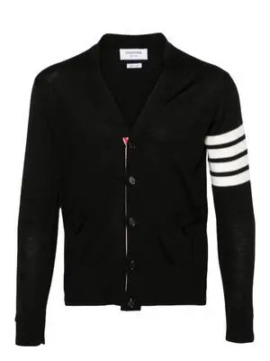 Thom Browne Thom Browne 4-Bar V-Neck Cardigan Black