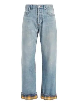 Dior Logo Patch Straight-leg Jeans - Blue