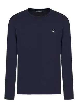Emporio Armani Round Collar Logo T-shirt - Black