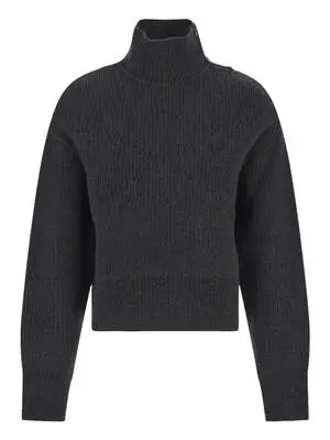 Bottega Veneta Relaxed Fit Ribbed Jumper - Gray