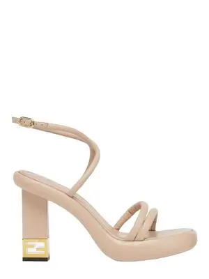 Fendi Baguette Heeled Sandals - Nude