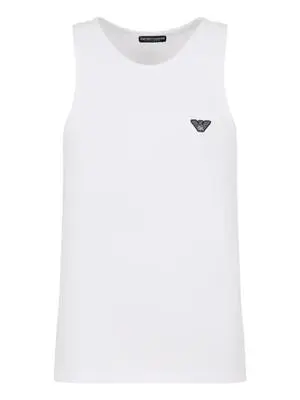 Emporio Armani Eagle Label Patch Vest - White