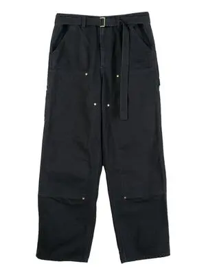 Sacai X Carhartt Wip Logo Patch Belted Pants - Black