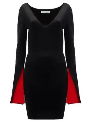 J.W.ANDERSON Jw Anderson Contrast Cuff Fitted Dress - Black