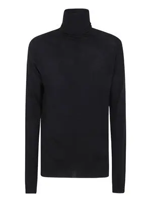 MD75 High Neck Long Sleeve Top - Black